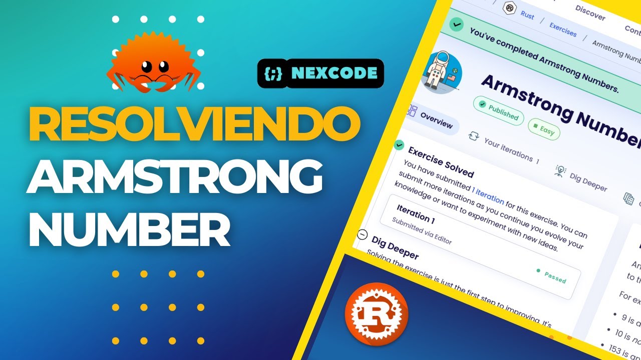 Resolviendo el Ejercicio 'Armstrong Number' en Rust 🦀 | Exercism.org" - YouTube