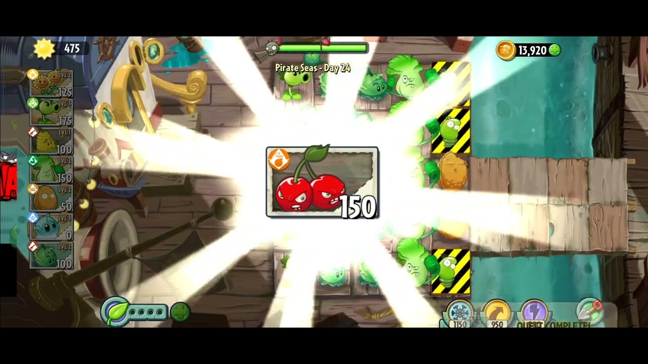 Plants vs Zombies 2 | Pirate Seas Defeated Dr. Zombos Day 24-25 | Play ...