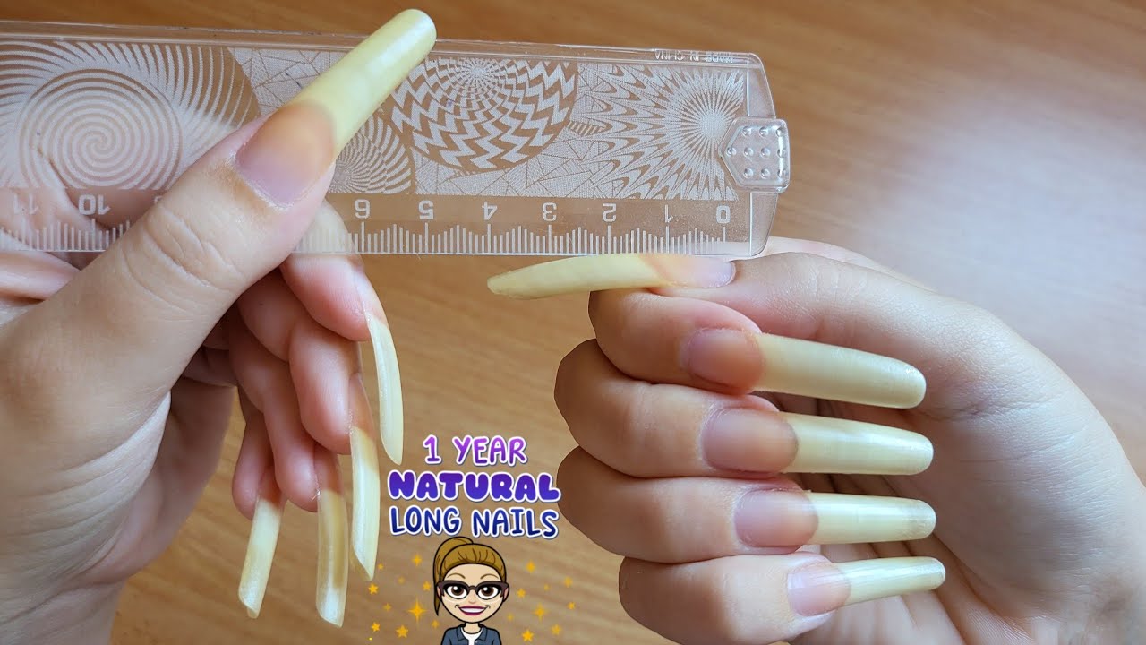 1 YEAR NATURAL LONG NAILS GROWTH BARE NAILS 💅🏼 4CM - YouTube