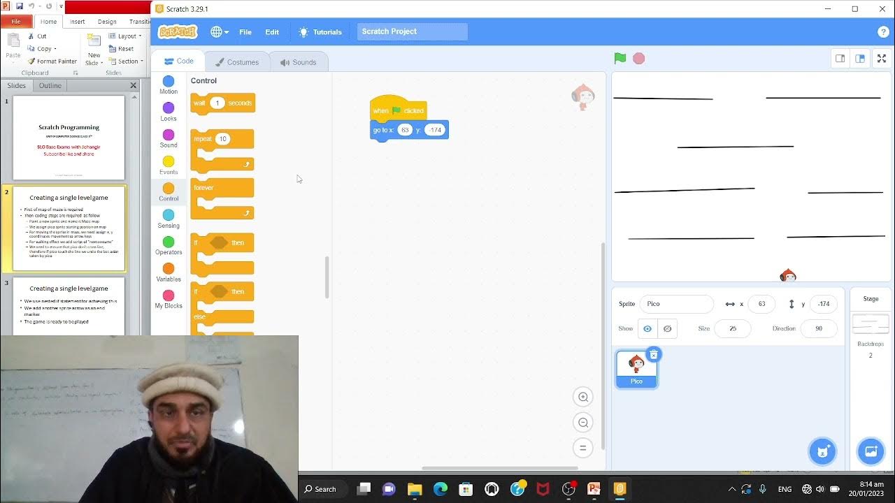 creating maze game single level in Scratch. Computer SNC Class 8th - YouTube
