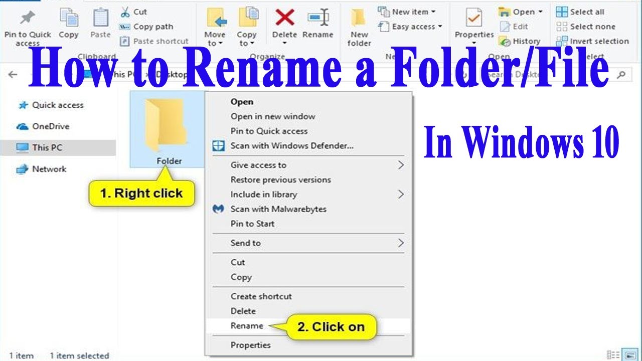 How to Rename a Folder on Windows 10/11 - YouTube
