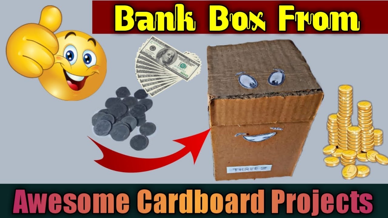 How To Make Coin Bank Box From Cardboard | Awesome Cardboard Projects ...
