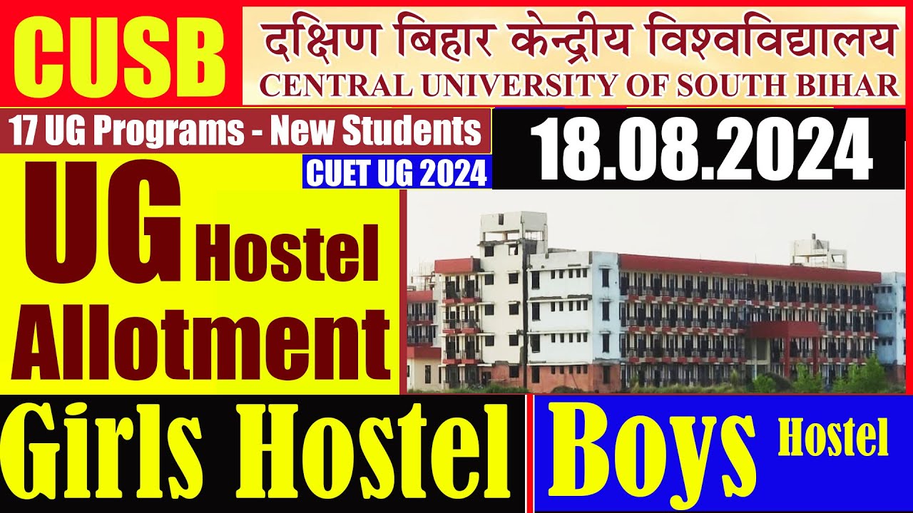 1st Hostel Allotment List for UG - CUSB Girls Hostel & Boys Hostel ...