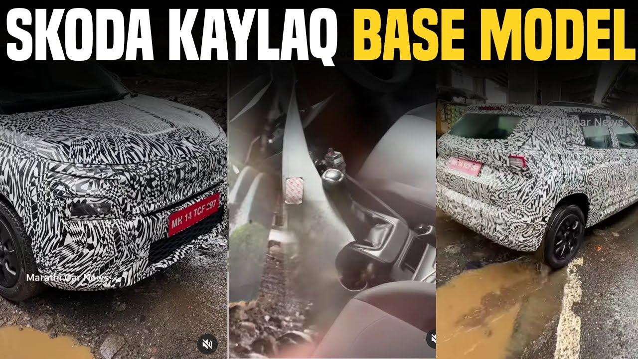 Finally Skoda Kaylaq Base Model Spied First Time | Skoda Kaylaq Base ...