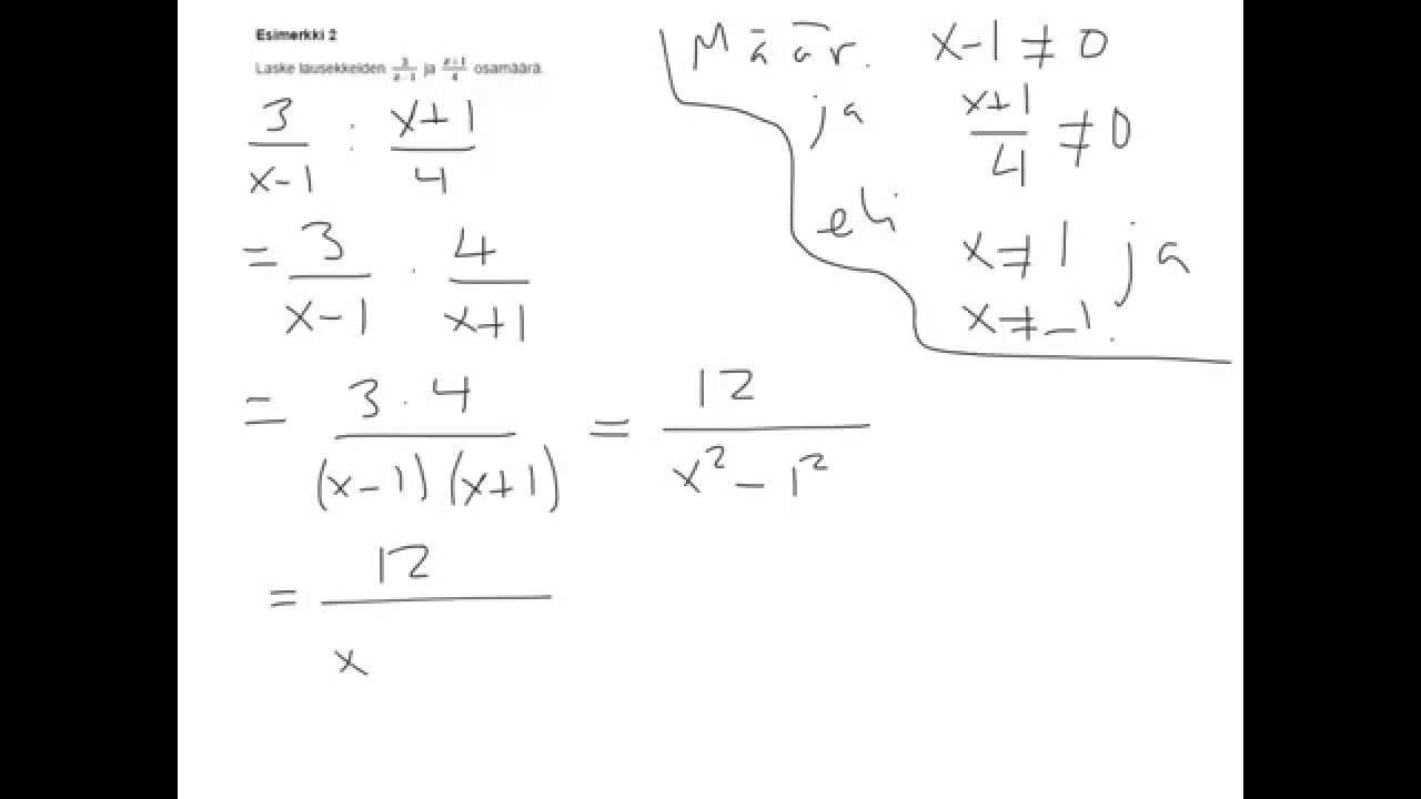 Rationaalilauseke: Laskutoimituksia - E2 - YouTube