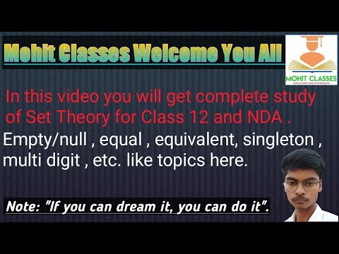 Maths Chapter-1 Set, Relation & Function for NDA Aspirants and Class 12th | Mohit Classes| #set ...