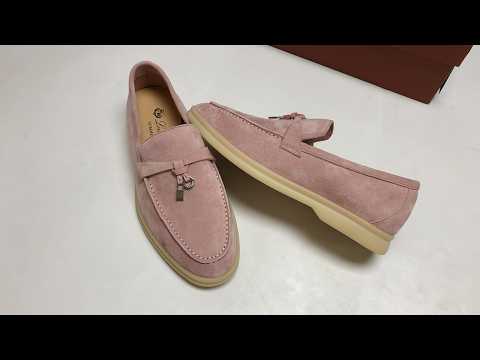 Loro Piana Summer Charms Suede  Walk Loafer In Pink Review