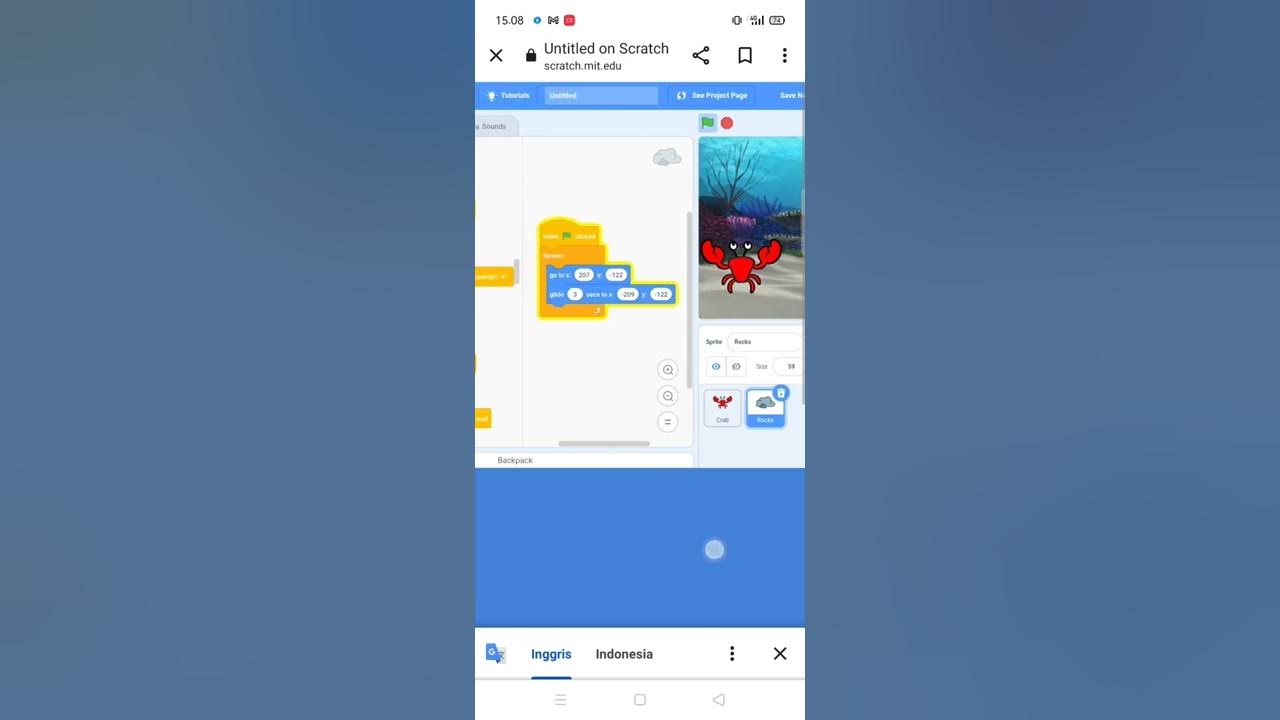 Tutorial membuat game jumping crab sederhana di scratch - YouTube