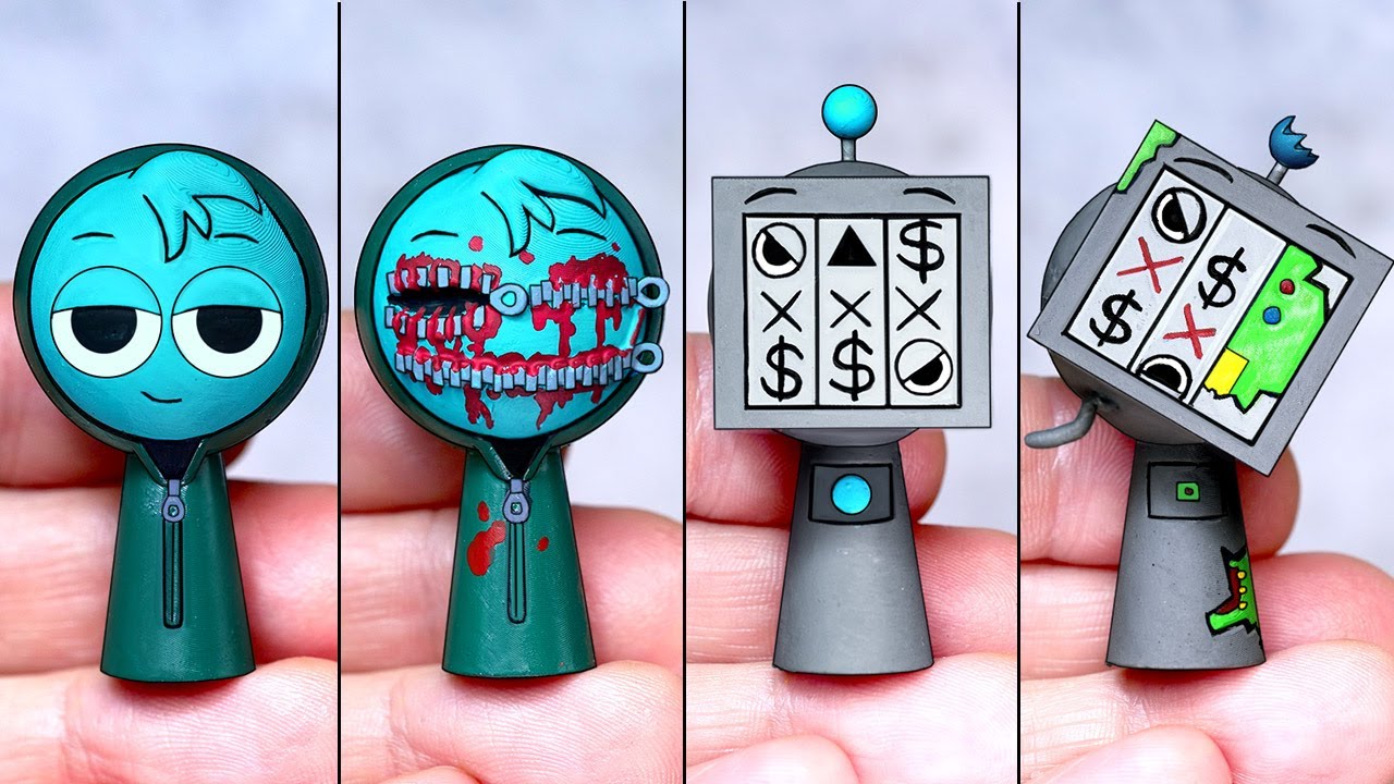 Making SPRUNKI OC Zip & Casi Phase 1-4 Sculptures Timelapse - YouTube