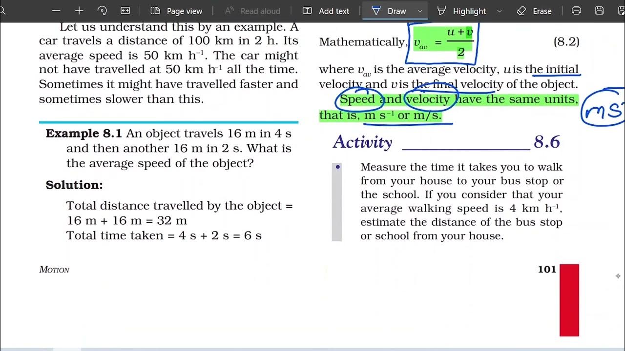 Class 9 Chapter 8 Motion || SPEED WITH DIRECTION || What is Velocity ...
