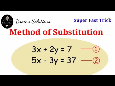 How to solve Simultaneous equation by method of substitution I - YouTube