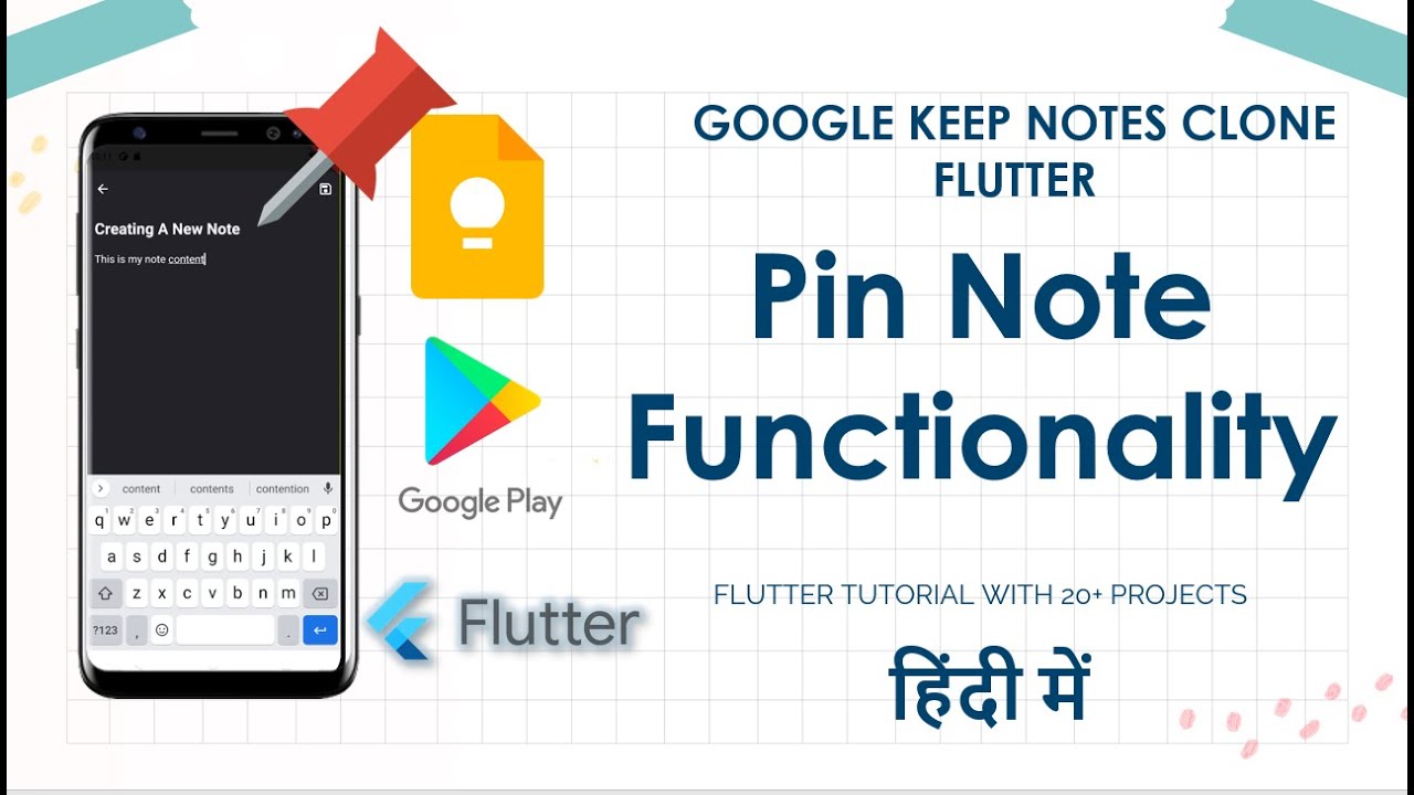 [HINDI] #14 Making Pin Note Functionality In Our App || Google Keep ...