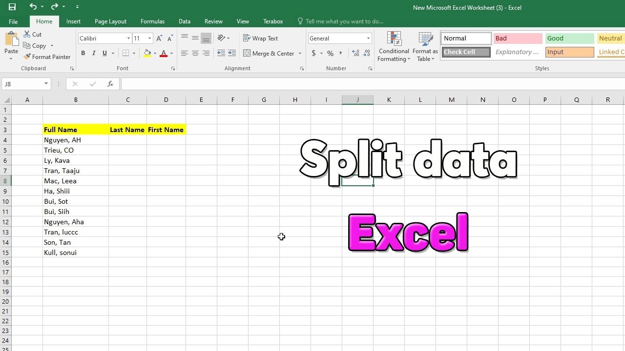 How To Split Data Into Different Columns In Excel How To Split Data