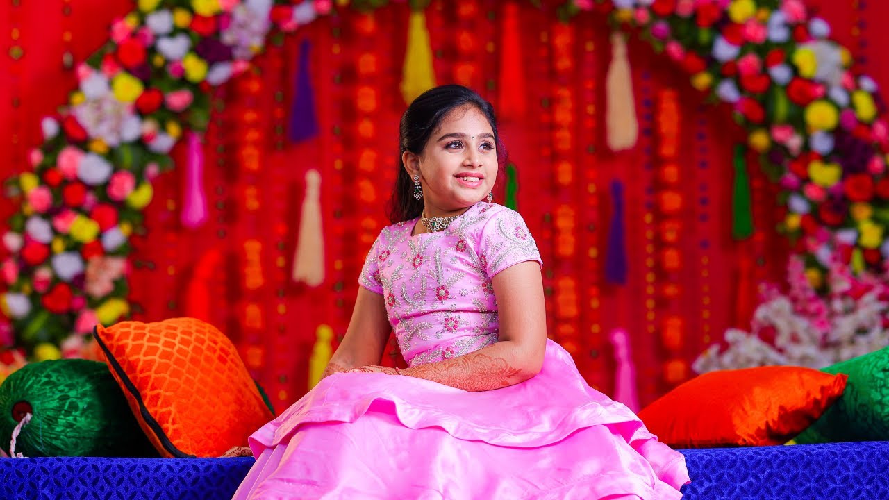 Beautiful & Traditional Half Saree Ceremony of Praharshitha in 4K by PixelMatrix - YouTube