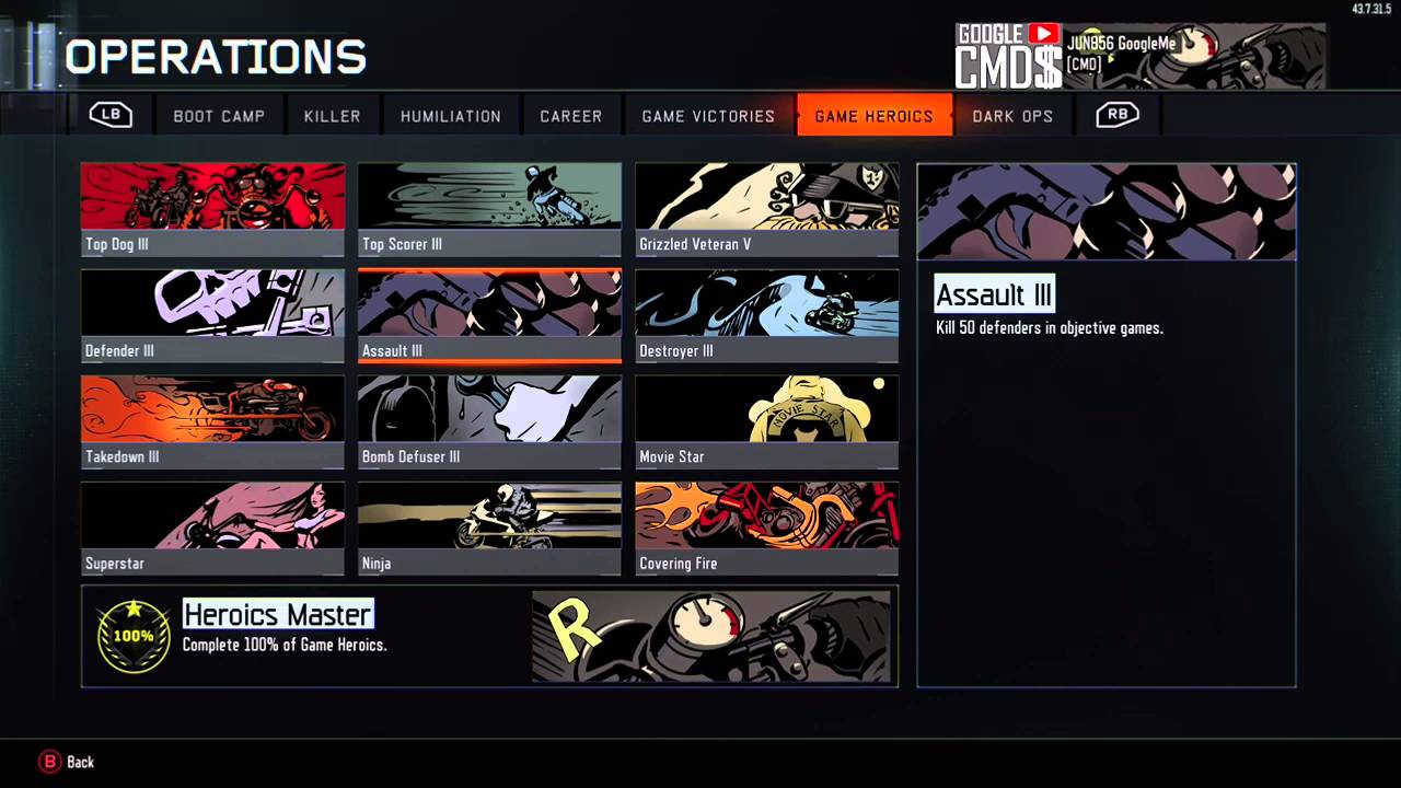 Call of Duty®: Black Ops III Calling Card Challenge 3: Game Heroics ...