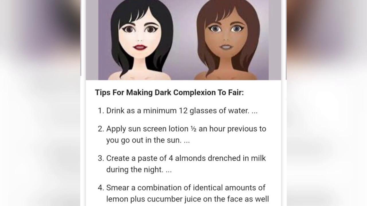How to make dark complexion to Fair - YouTube