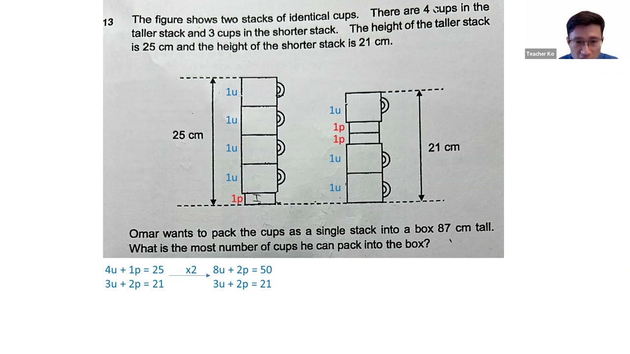 Singapore Math Questions involving units and parts - YouTube