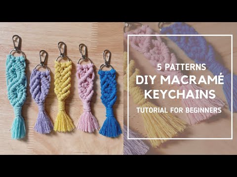 5 Easy Pattern Macrame Keychains | Tutorial for Beginners - YouTube
