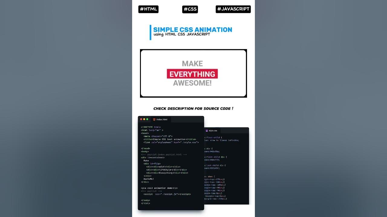 Simple Css Animation Using Html Css Javascript Coding Programming