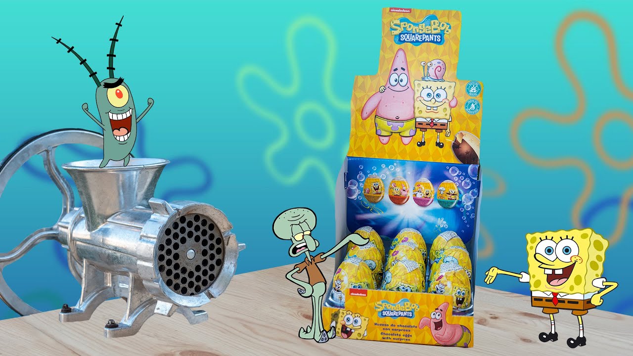 Spongebob Chocolate Egg vs Meat Grinder - YouTube
