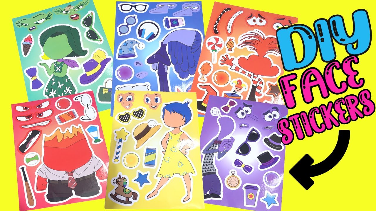 Inside Out 2 Movie DIY Silly Face Stickers with Joy, Sadness, Anxiety ...