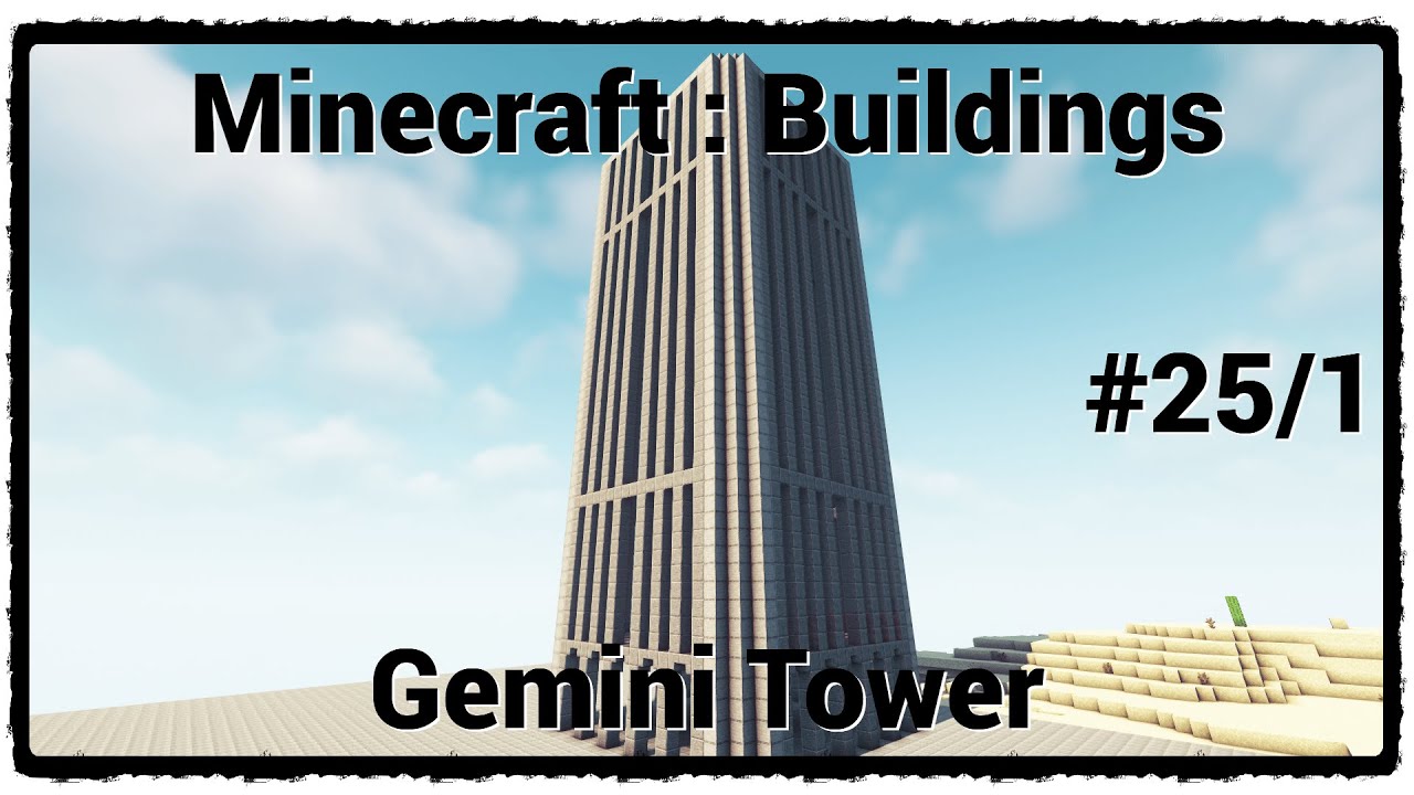 Minecraft : Buildings. Building one tower Gemini #25/1 - YouTube