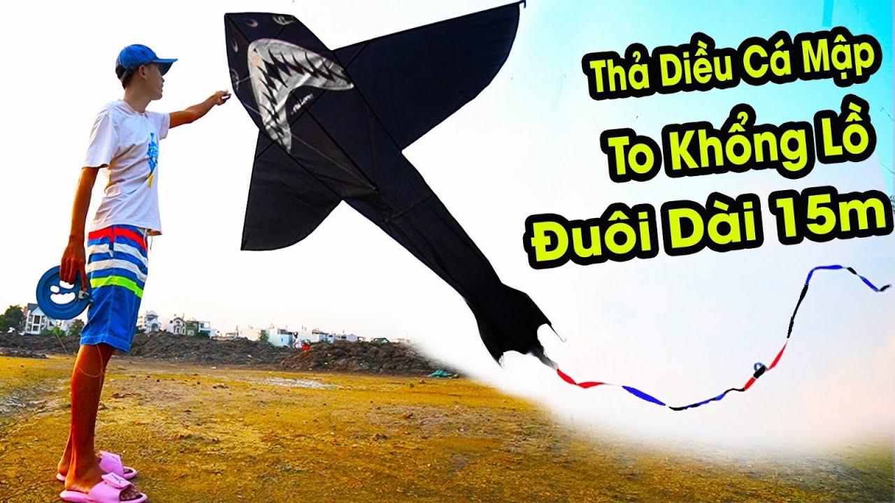 Thả Diều Cá Mập Khổng Lồ Bay Cao Nhất 2021 / Thả Diều Cá Mập Đen Đuôi ...