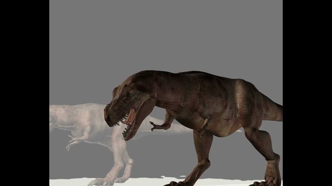 Trex swallow animation - YouTube
