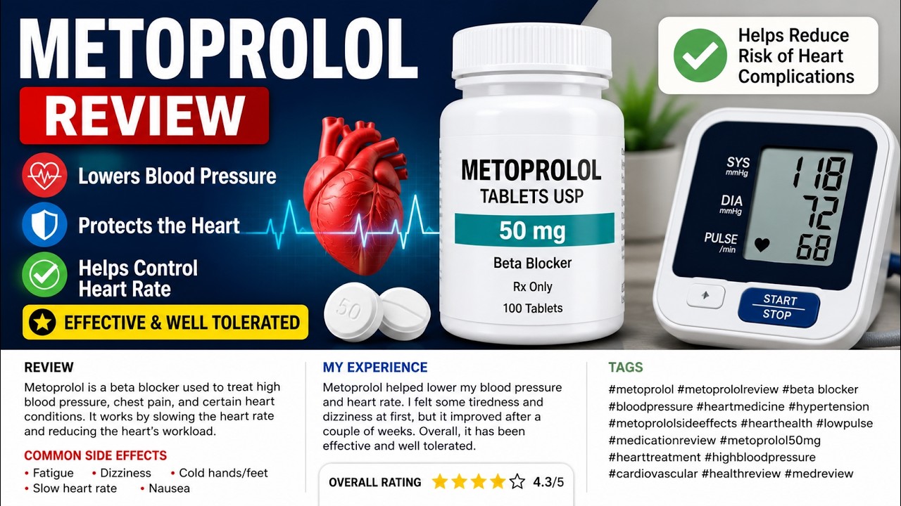 Review METOPROLOL High Blood Pressure Medicine BETA Blocker Side ...