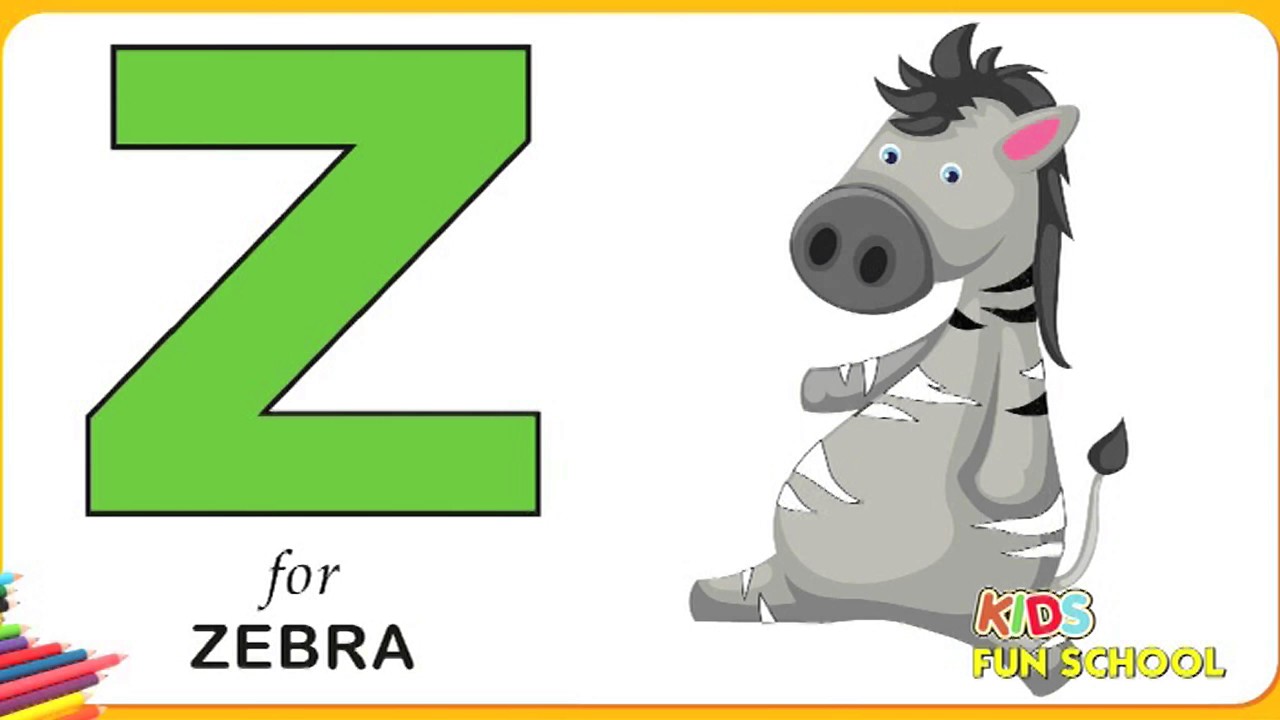ABCD Alphabet Coloring || Z For Zebra || Kids Fun School - YouTube