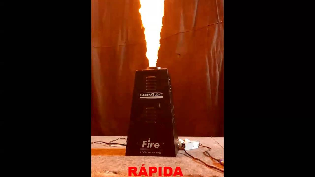 FIRE MACHINE DMX MULTI COLOR - ELECTRA LIGHT - YouTube