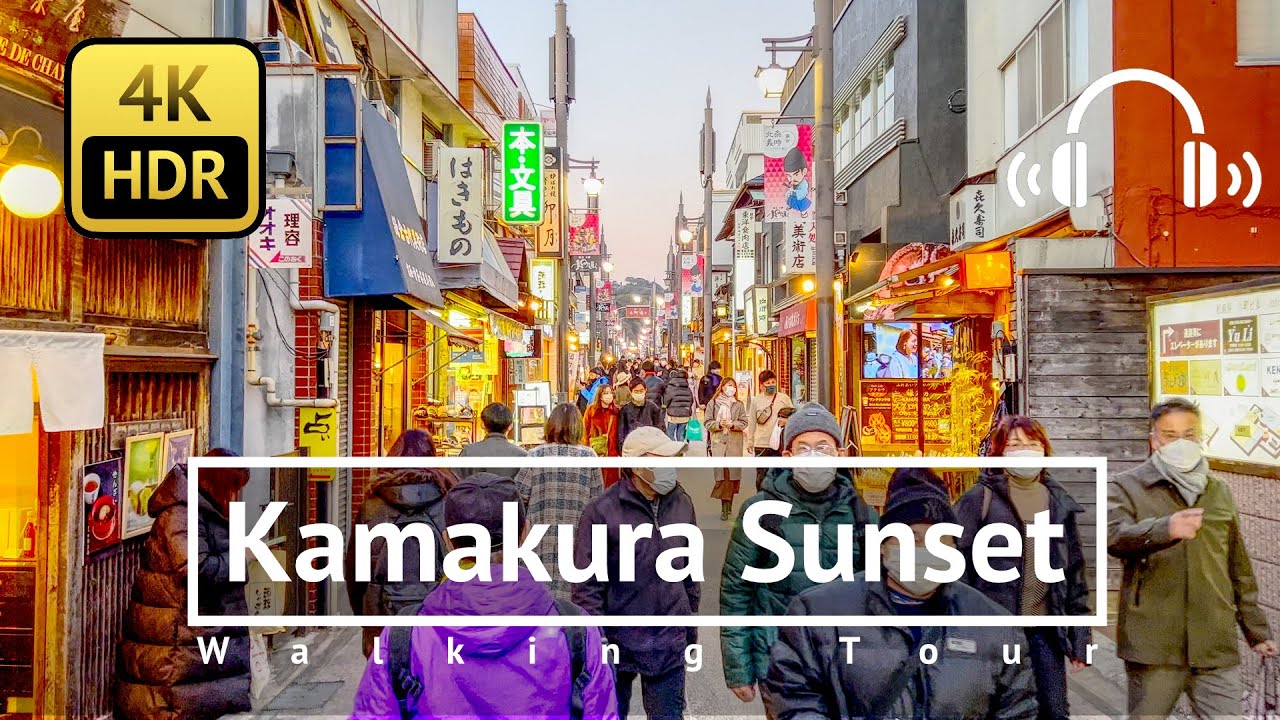 [4K/HDR/Binaural] Kamakura Sunset Walking Tour - Kanagawa Japan - YouTube