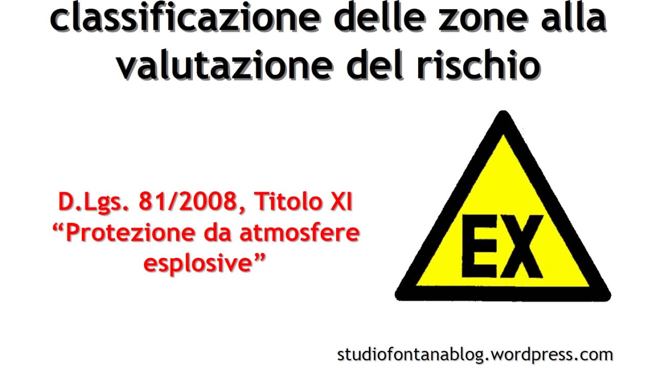 La valutazione del rischio da atmosfere esplosive: normativa ed esempi ...