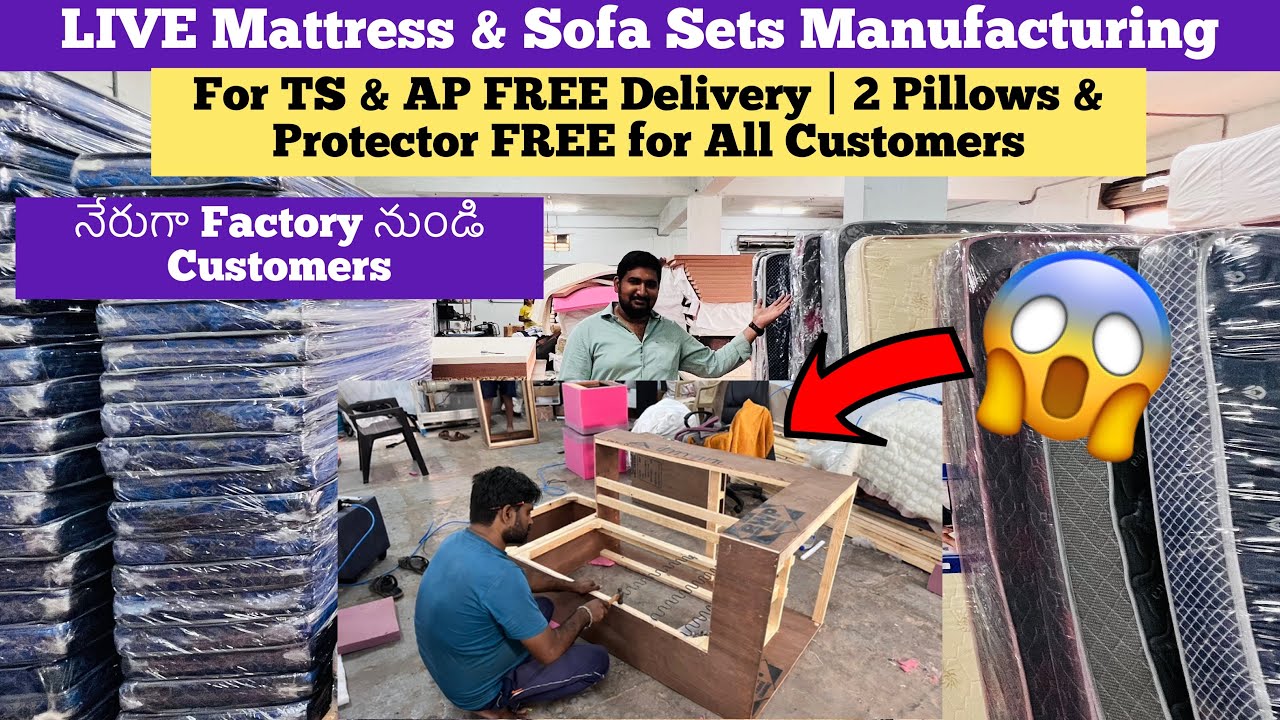 |Customised Branded Sofa Set Mattress LIVE Manufacturing|Soft Hard Free ...