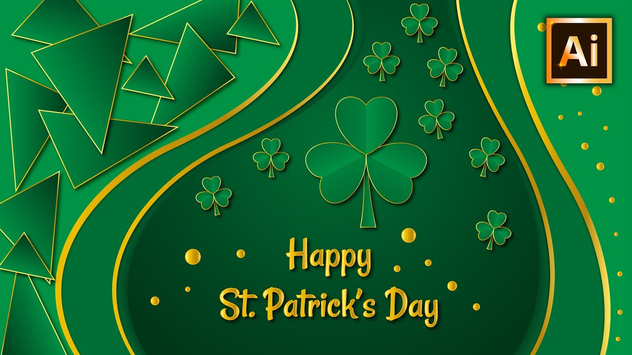 ST. Patrick's Day Paper Cut Out Style Design In Illustrator Tutorial 6 ...