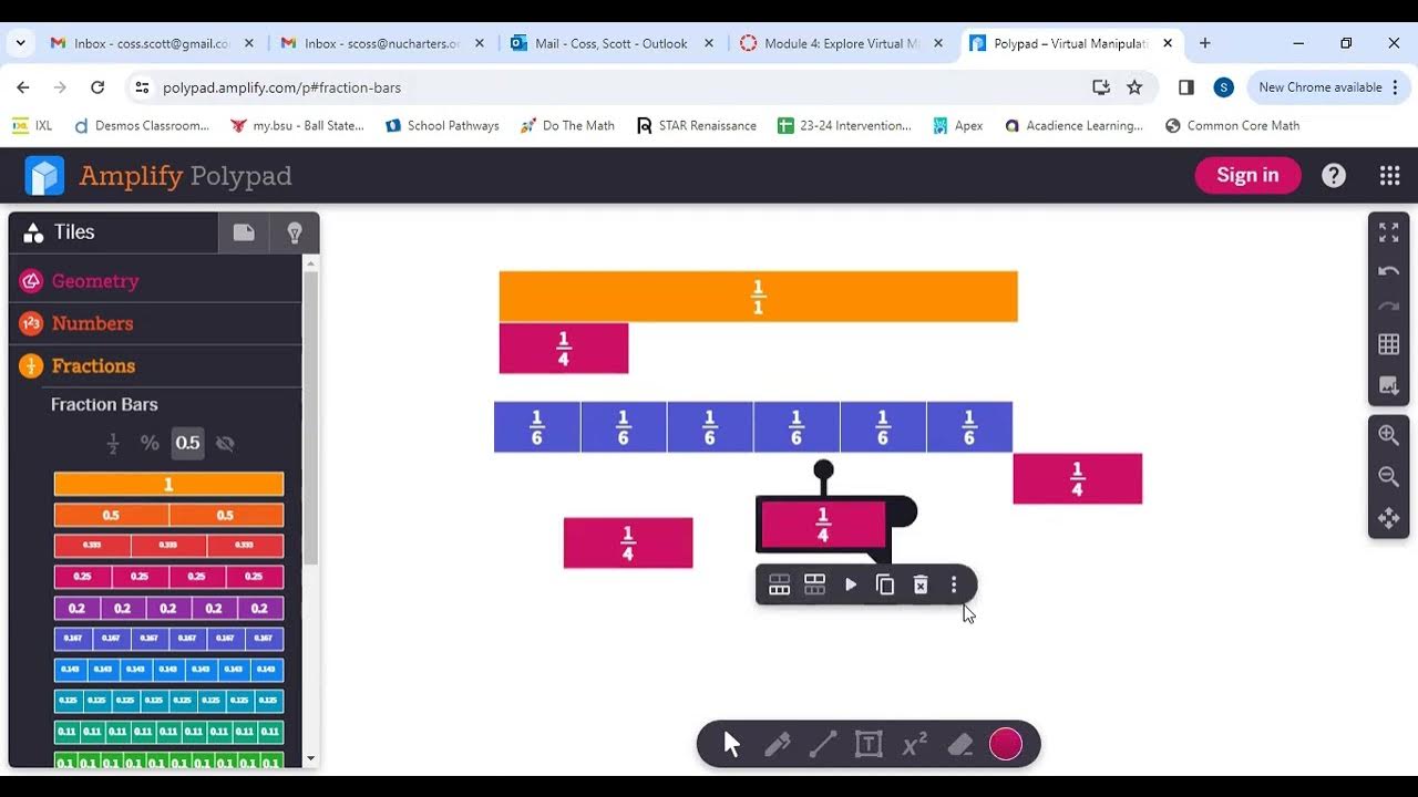 Polypad Fraction Bars - YouTube