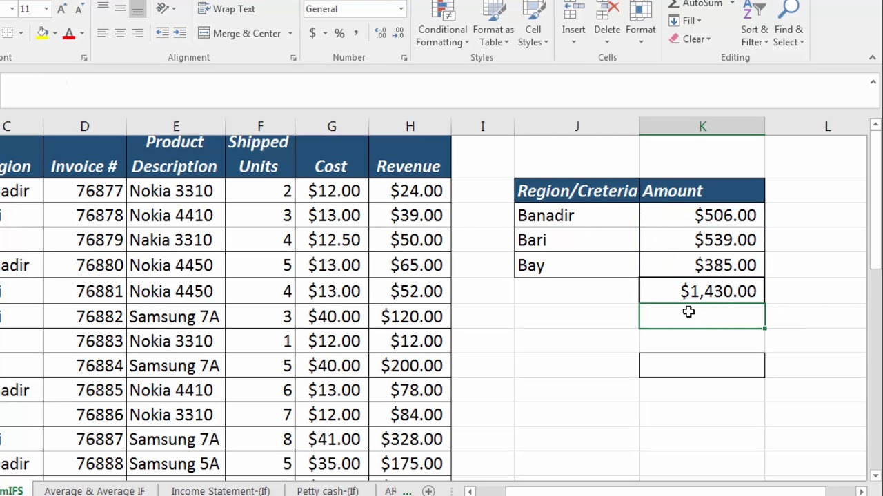 Excel Accounting 2016 #04 Sumif Application, Af-Somali - YouTube