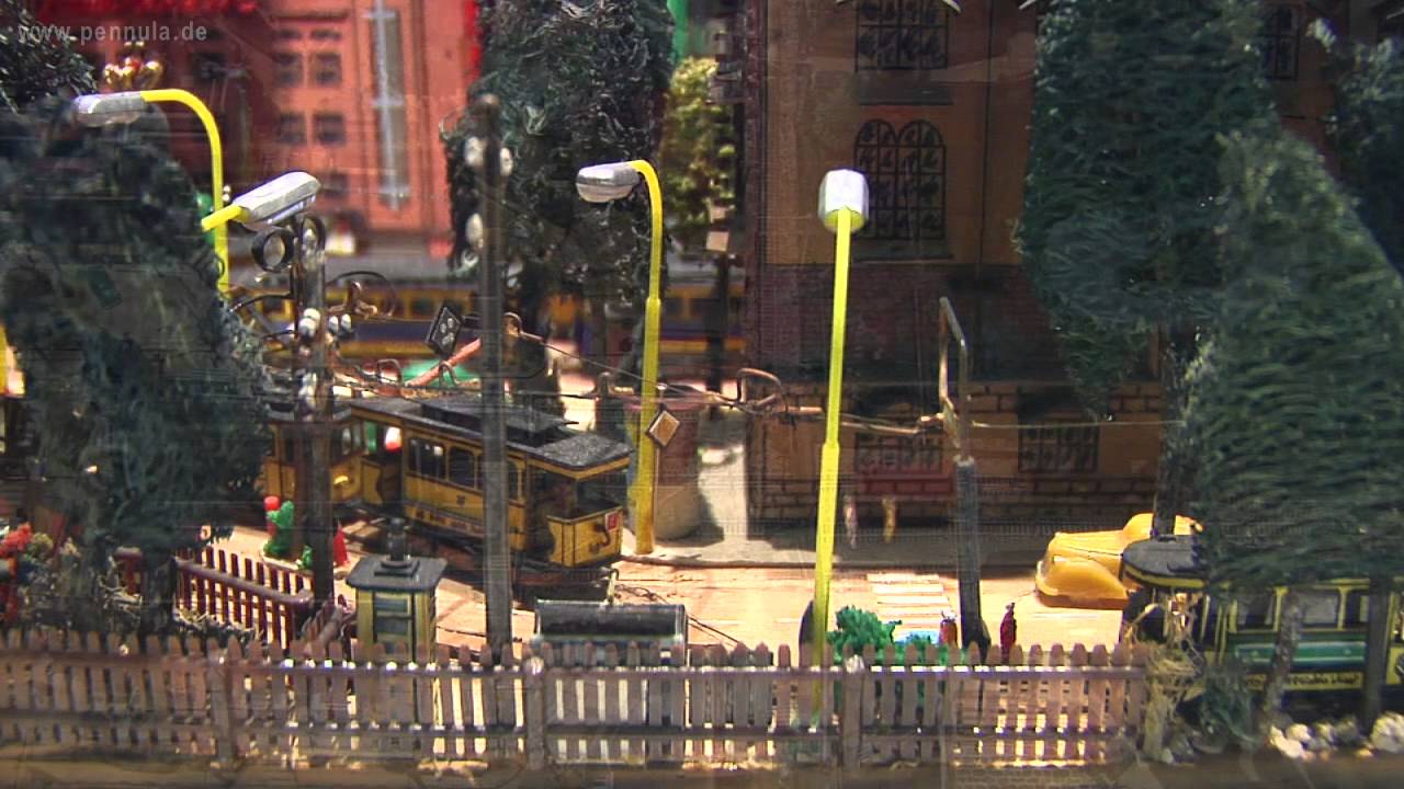 Miniatur Stadtmodell Dresden mit Straßenbahn - YouTube