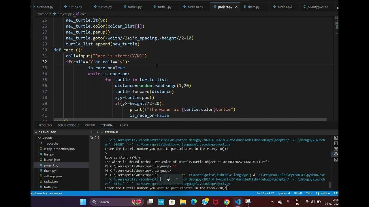 python project using turtle mode.#viral #tranding #graphics #funny #shortvideo #coding #python # ...