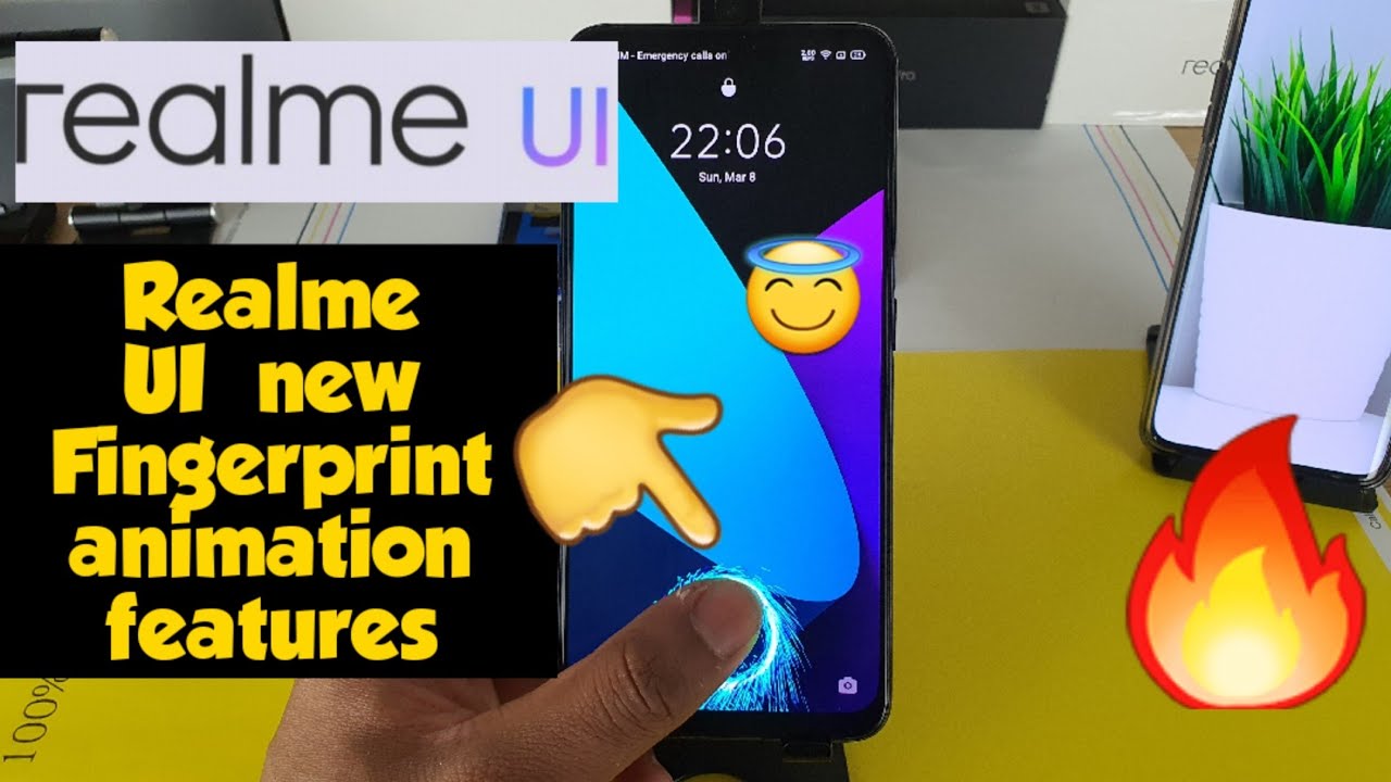 Realme ui fingerprint animation and features - YouTube