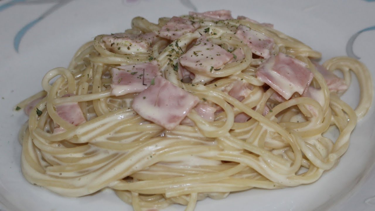 SPAGHETTI BLANCO CON JAMÓN - YouTube