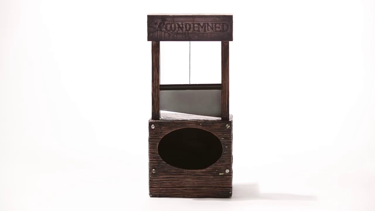 Haunted Hollow Animated Guillotine Design Candy Bowl - YouTube