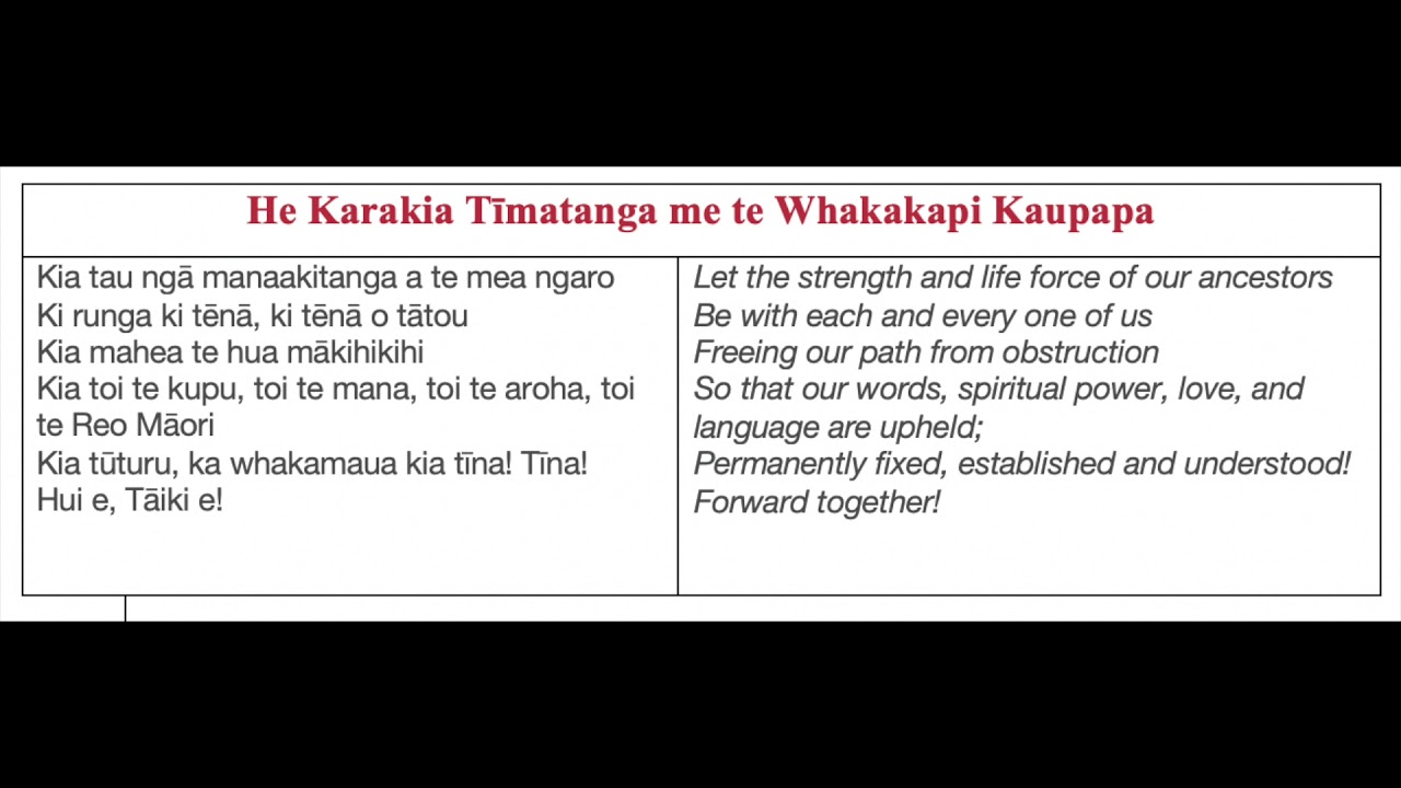 KARAKIA TIMATANGA - YouTube