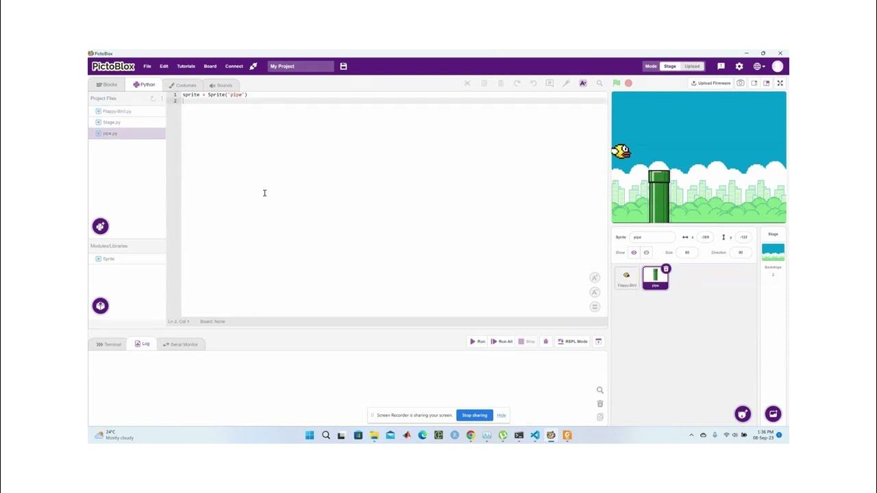Flappy bird hand detection project using python on pictoblox - YouTube