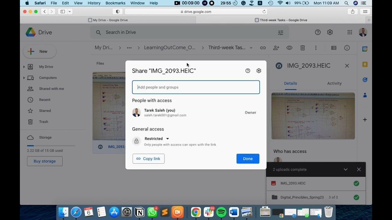 How to upload your document and tasks on Google Drive, and share their ...