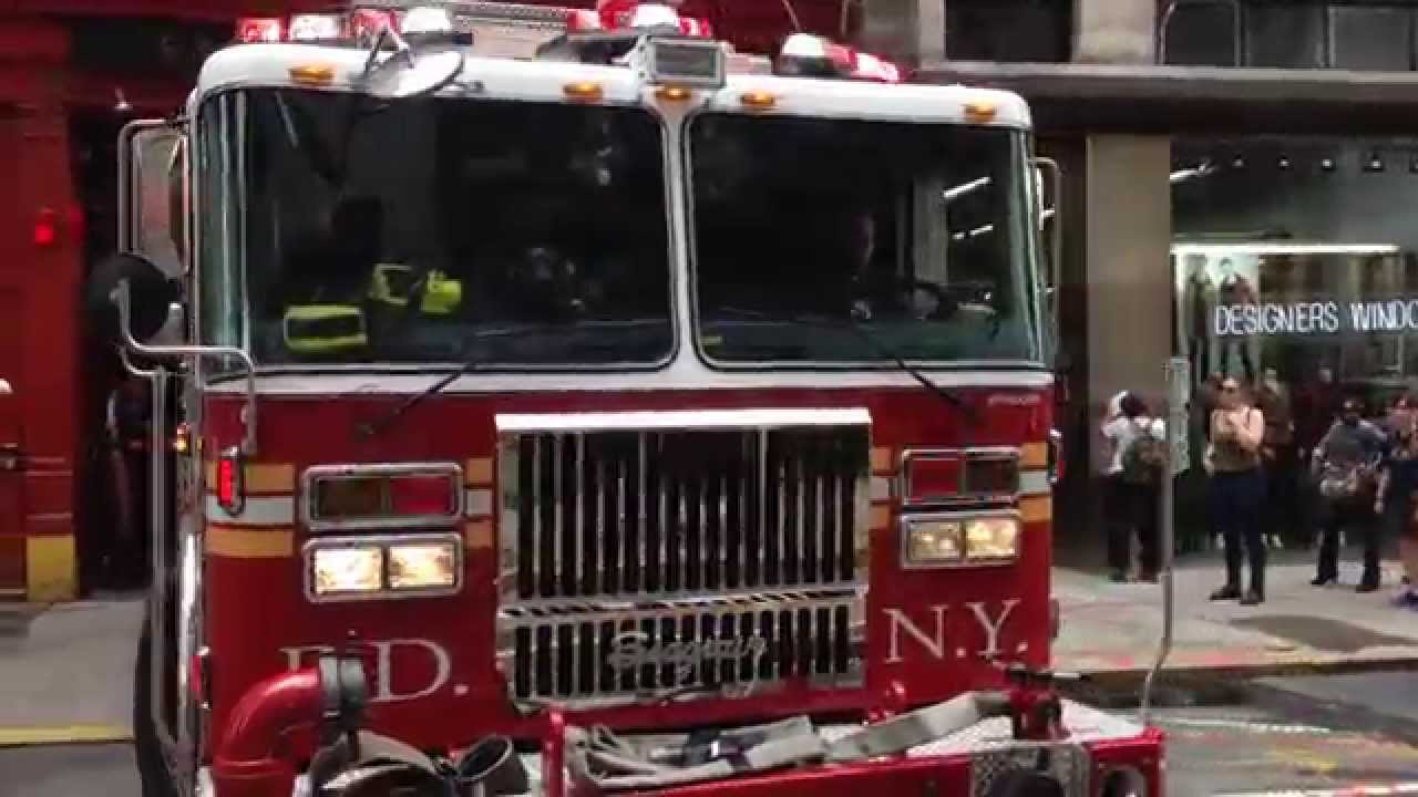 BRAND NEW FDNY ENGINE 26 RETURNING TO QUARTERS ON W. 37TH ST. IN ...