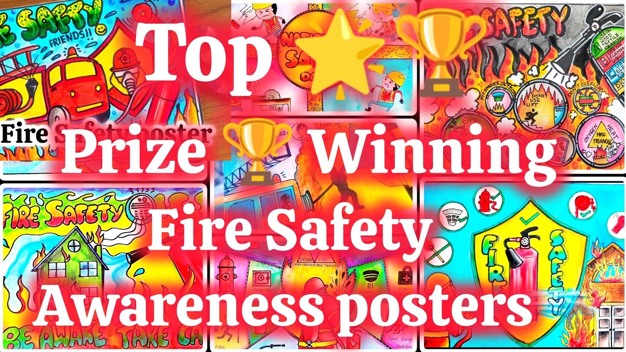 Safety drawing/fire safety poster drawing/Industrial safety drawing ...