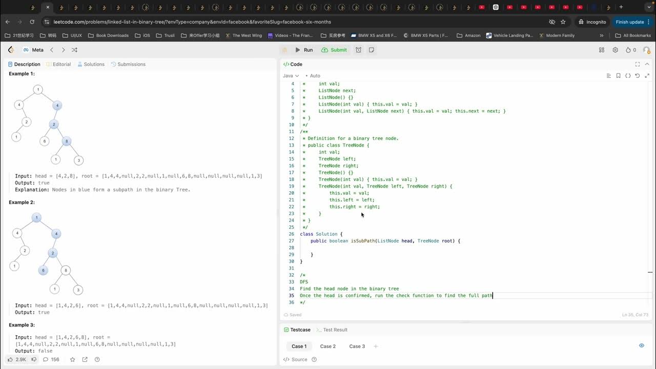 Leetcode 1367 Linked List in Binary Tree - YouTube