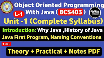 Object Oriented Programming with Java BCS403 - YouTube