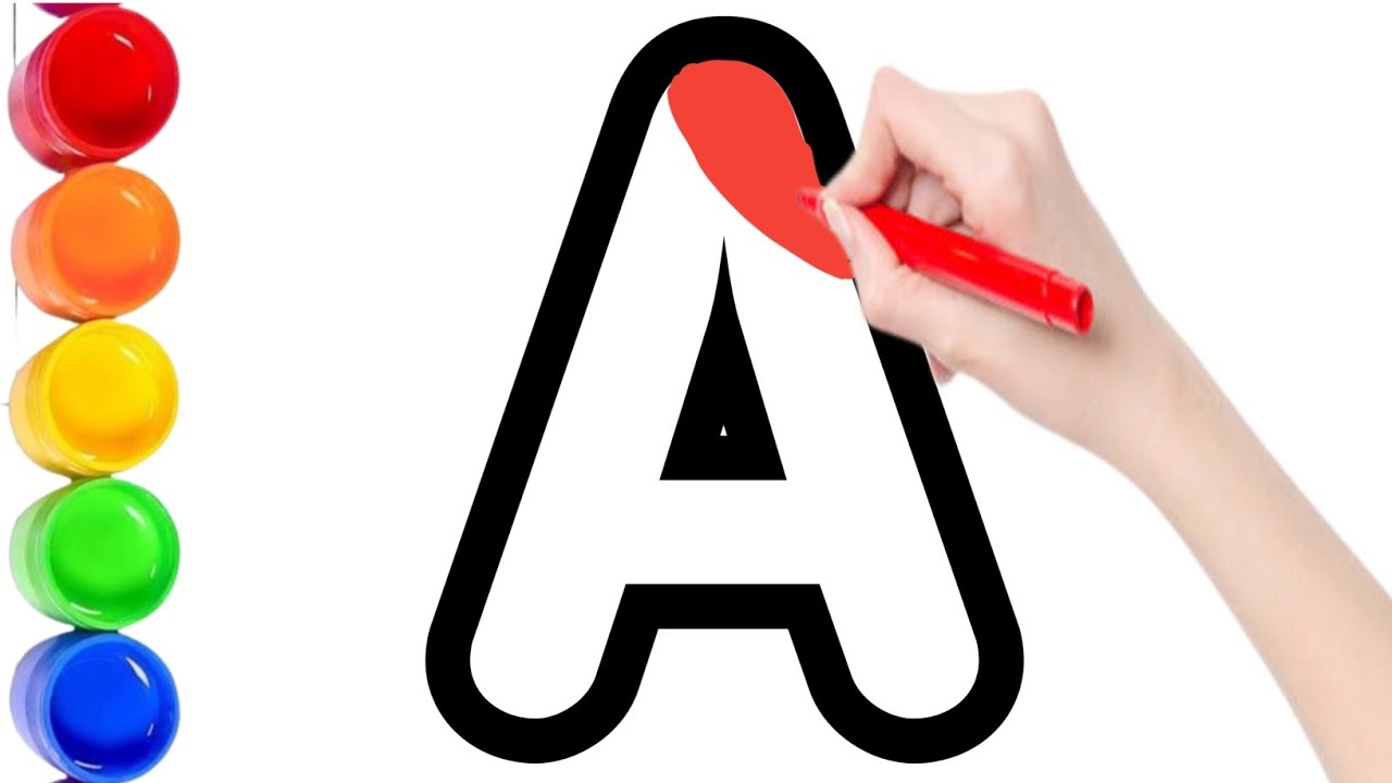 Collection of Alphabet drawing colouring for kids | Easy draw and paint ...